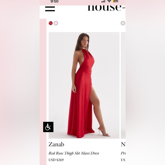 House of CB | Dresses | House Of Cb Maxi Red Satin Dress With Slit ...